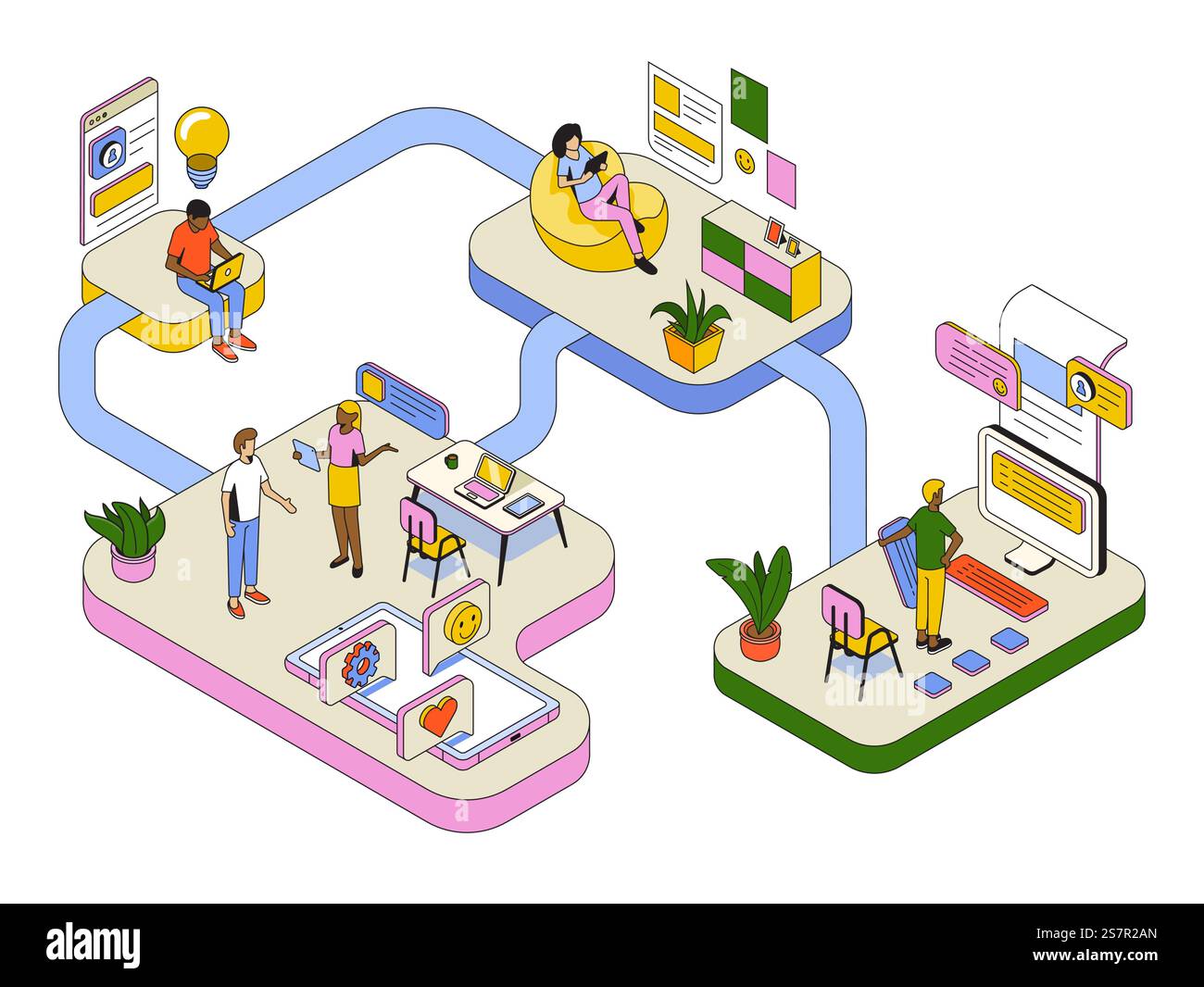 Isometric Creative Busness, cartoon exclamation, communication. Search ...