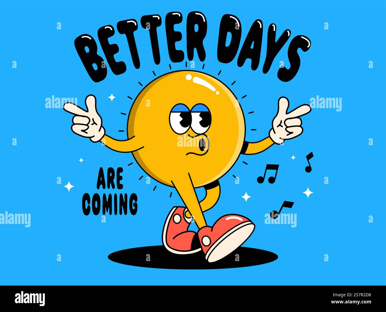 Funny cartoon character of sun can be used as sticker hi-res stock ...