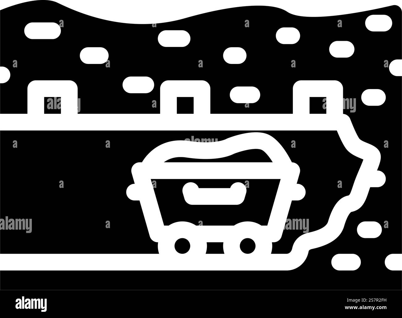 underground mining glyph icon vector. underground mining sign. isolated ...