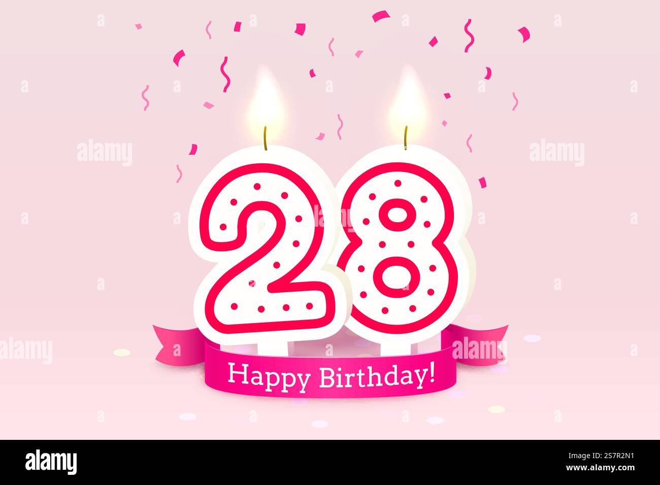 Happy Birthday years. 28 anniversary of the birthday, Candle in the ...