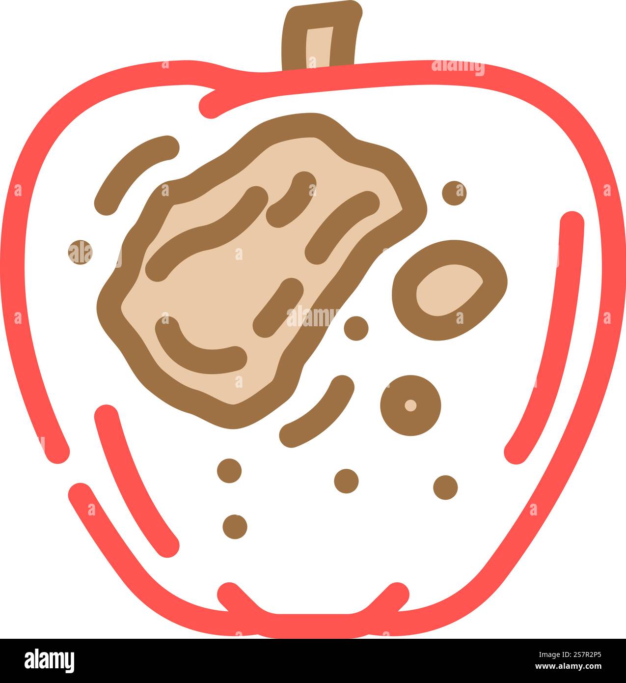 apple rotten food color icon vector. apple rotten food sign. isolated ...
