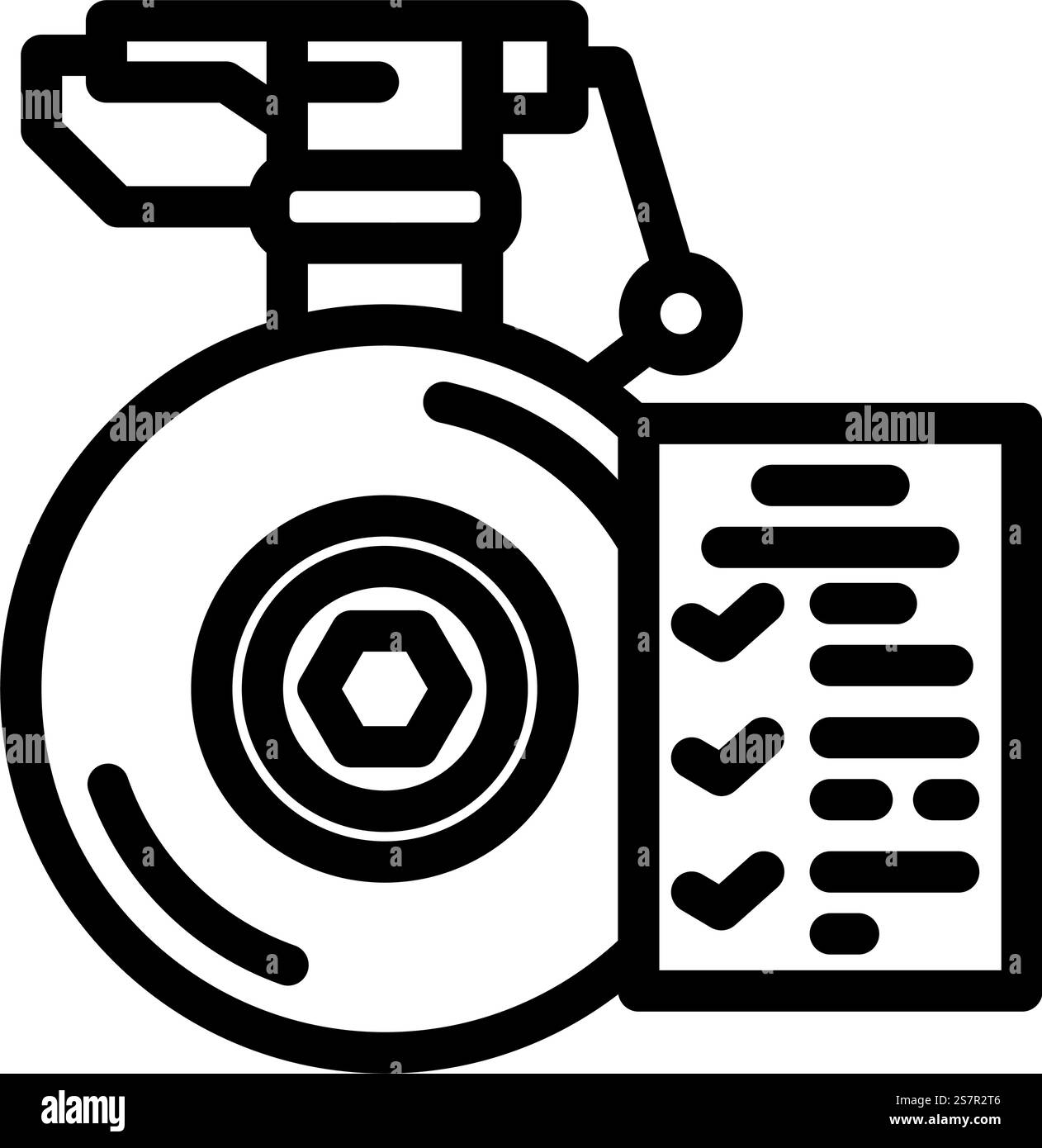 landing gear check aircraft line icon vector. landing gear check ...