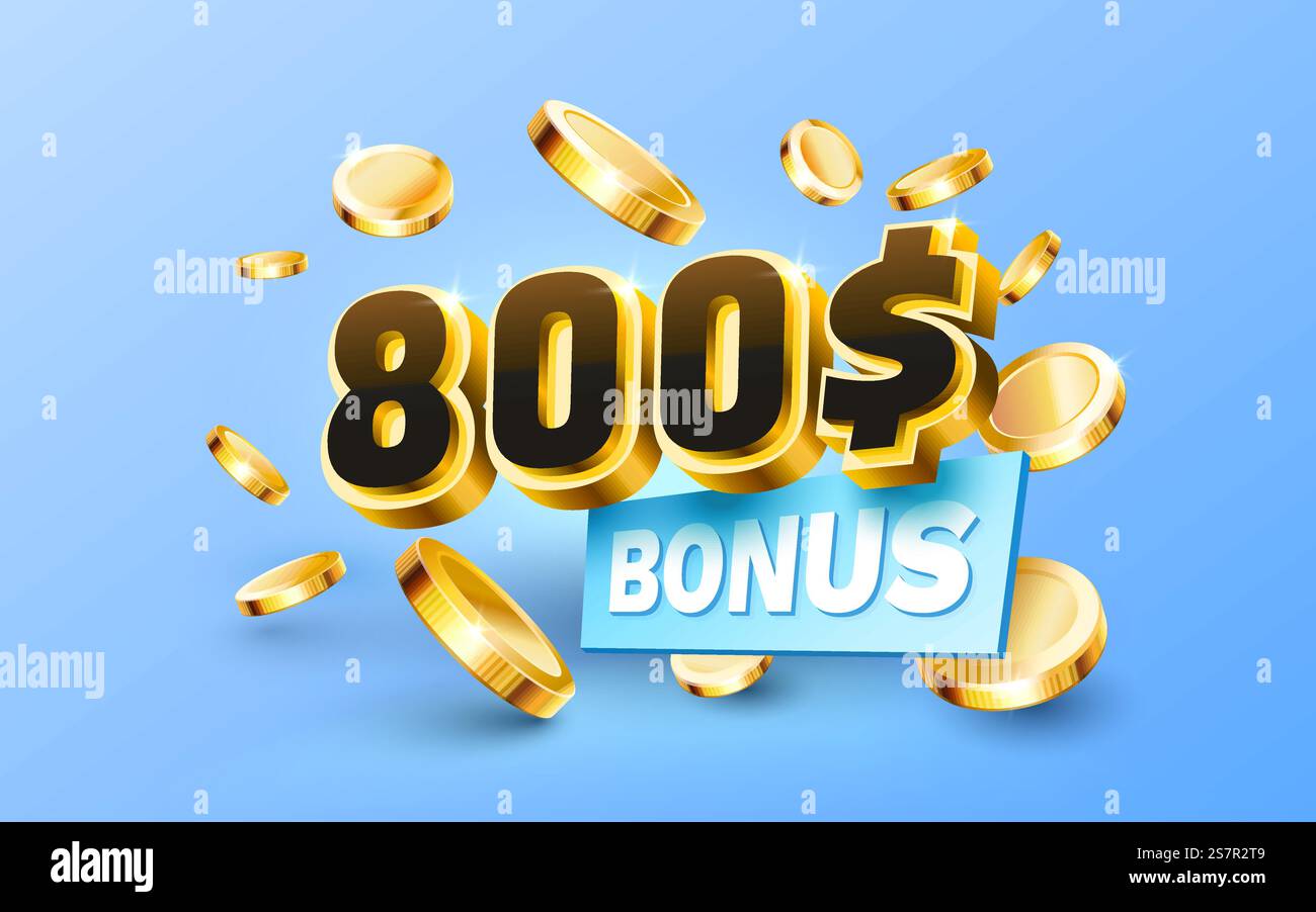 Bonus 800 coupon special voucher, Check banner special offer. Vector ...