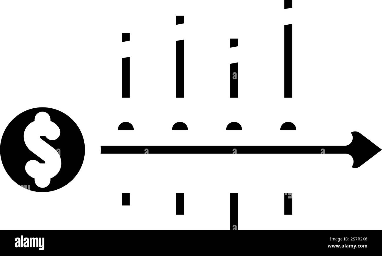 cash flow analysis glyph icon vector. cash flow analysis sign. isolated ...