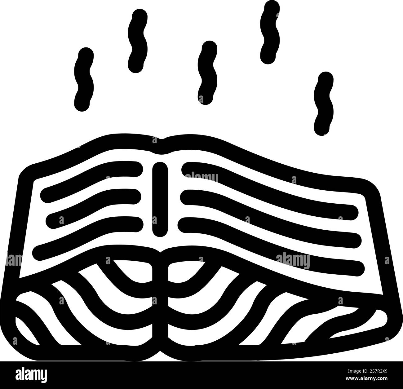 salmon smoked line icon vector. salmon smoked sign. isolated contour ...