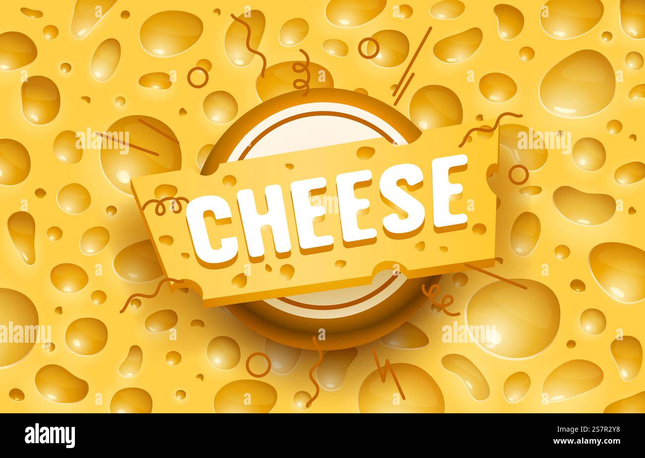 Cheese label eco food poster, banner menu product. Vector illustration ...