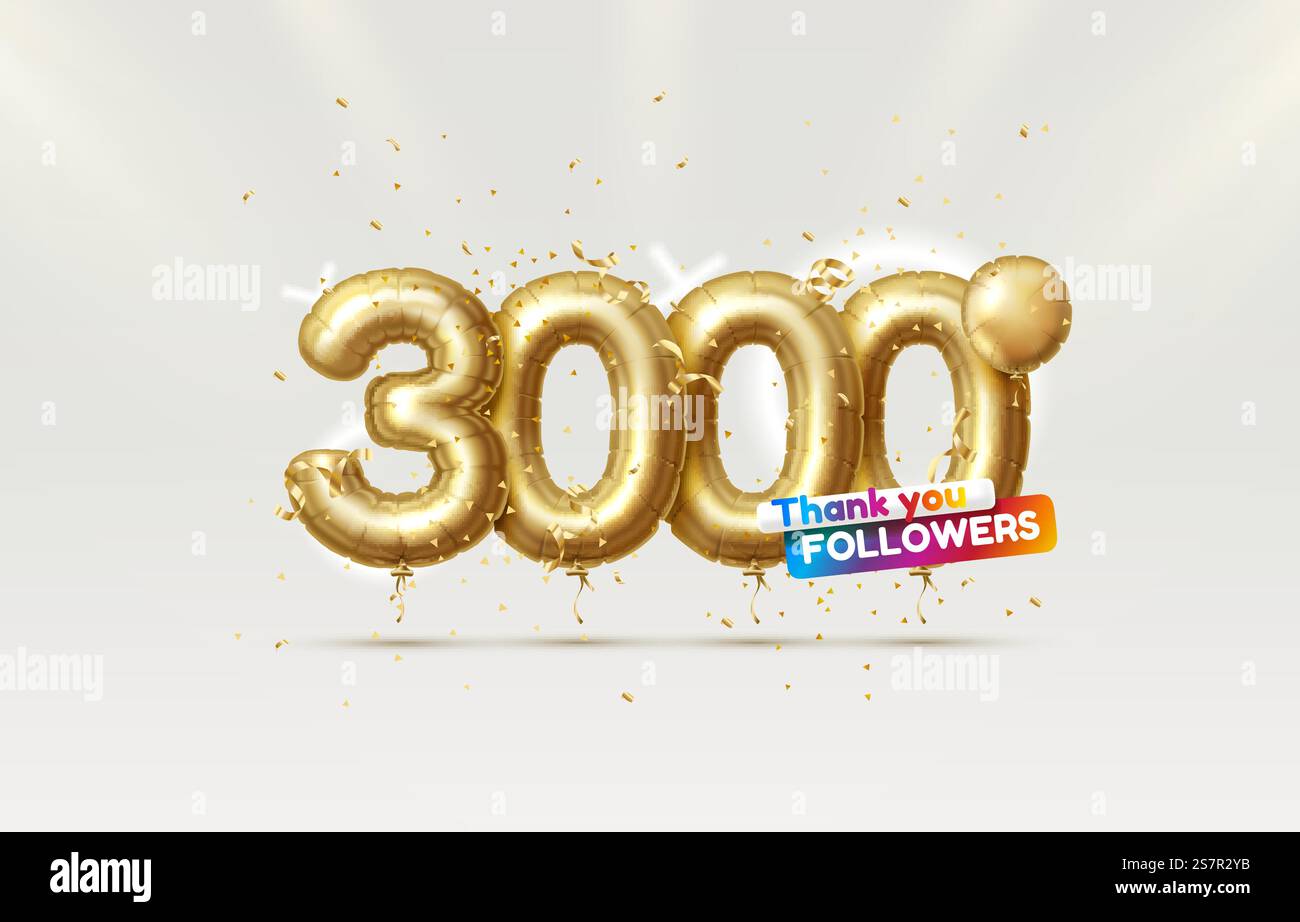 Thank you followers peoples, 3k online social group, happy banner ...