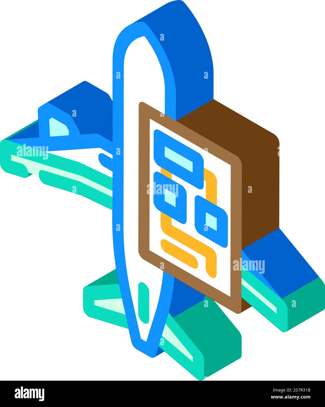 hydraulic systems aircraft isometric icon vector. hydraulic systems ...