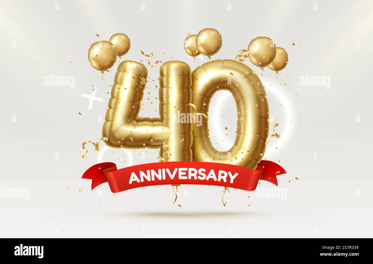 40 years anniversary of the person birthday, balloons in the form of ...