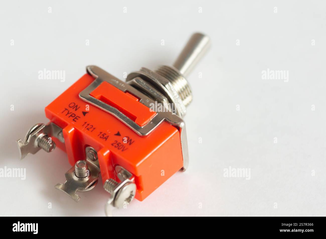 Red toggle switch isolated on a white background Stock Photo - Alamy