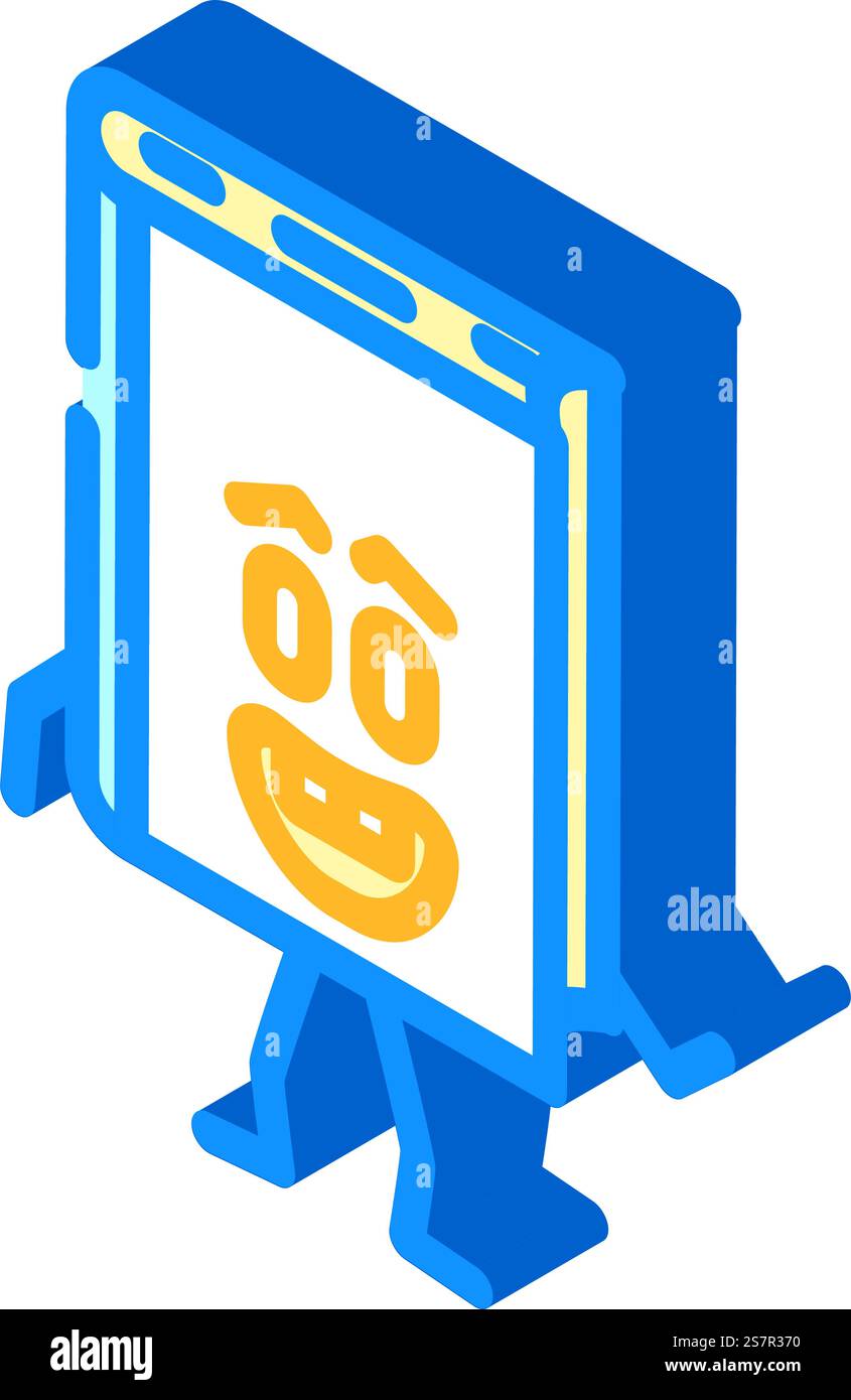 cute book character isometric icon vector. cute book character sign ...