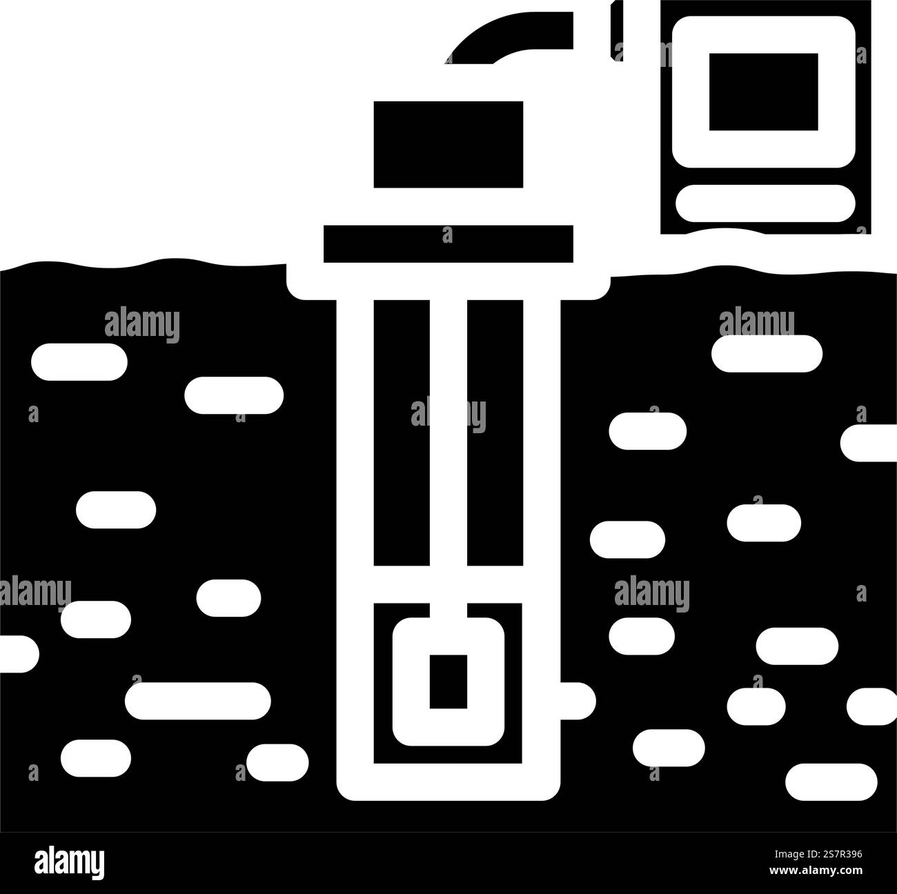 groundwater sampling hydrogeologist glyph icon vector. groundwater ...