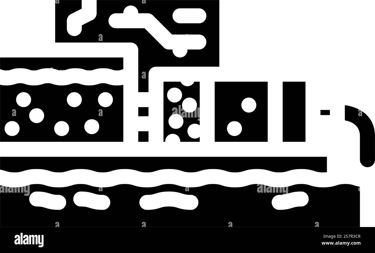 marine sewage treatment glyph icon vector. marine sewage treatment sign ...