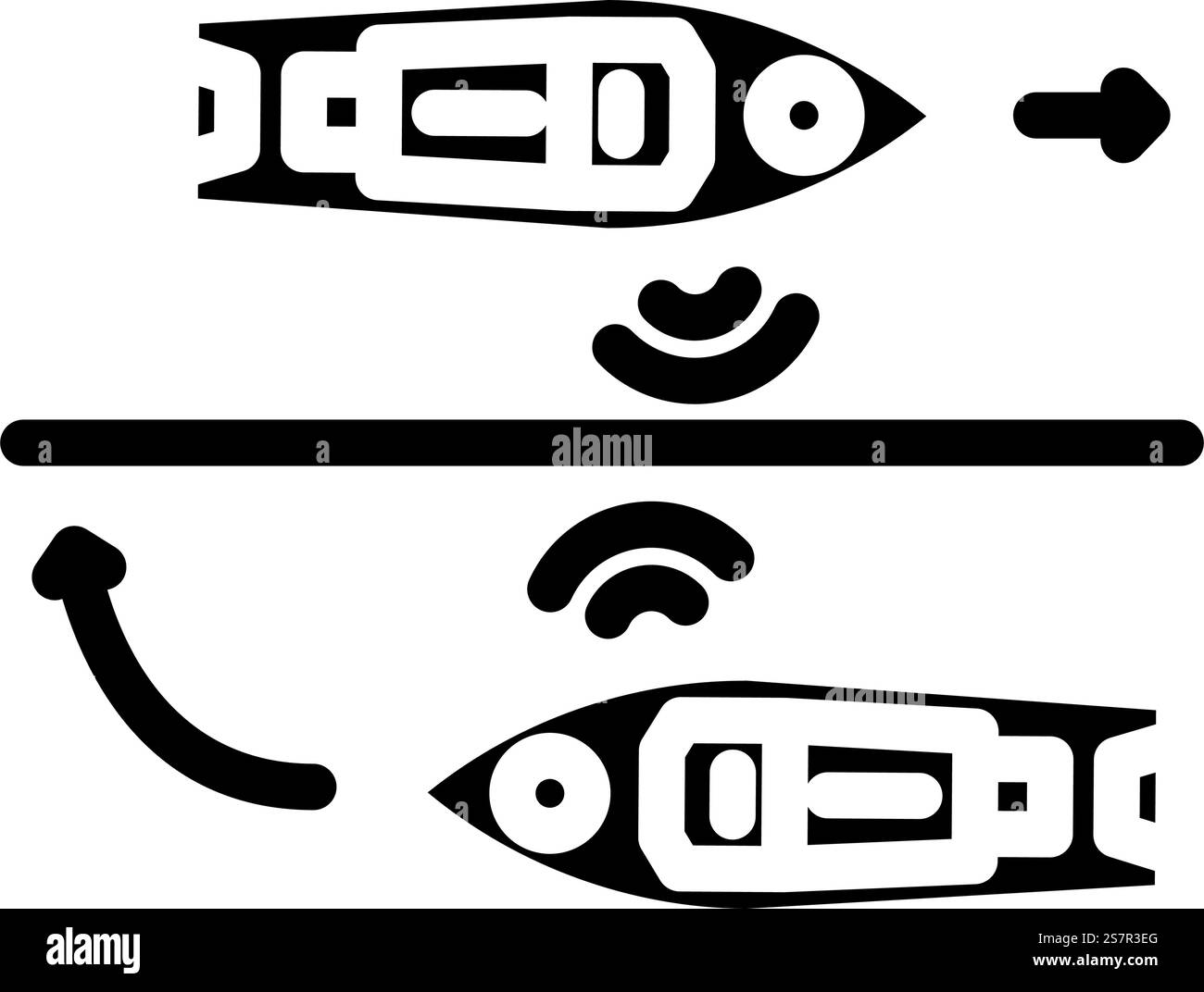 ship collision avoidance systems glyph icon vector. ship collision ...