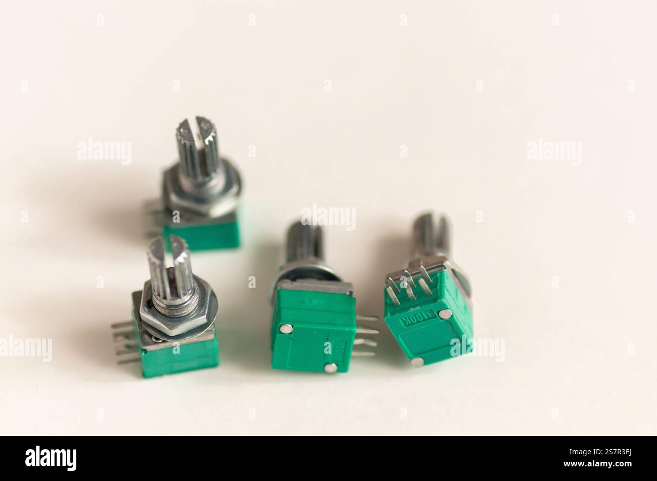 Variable resistor isolated on white background. Electronic parts ...