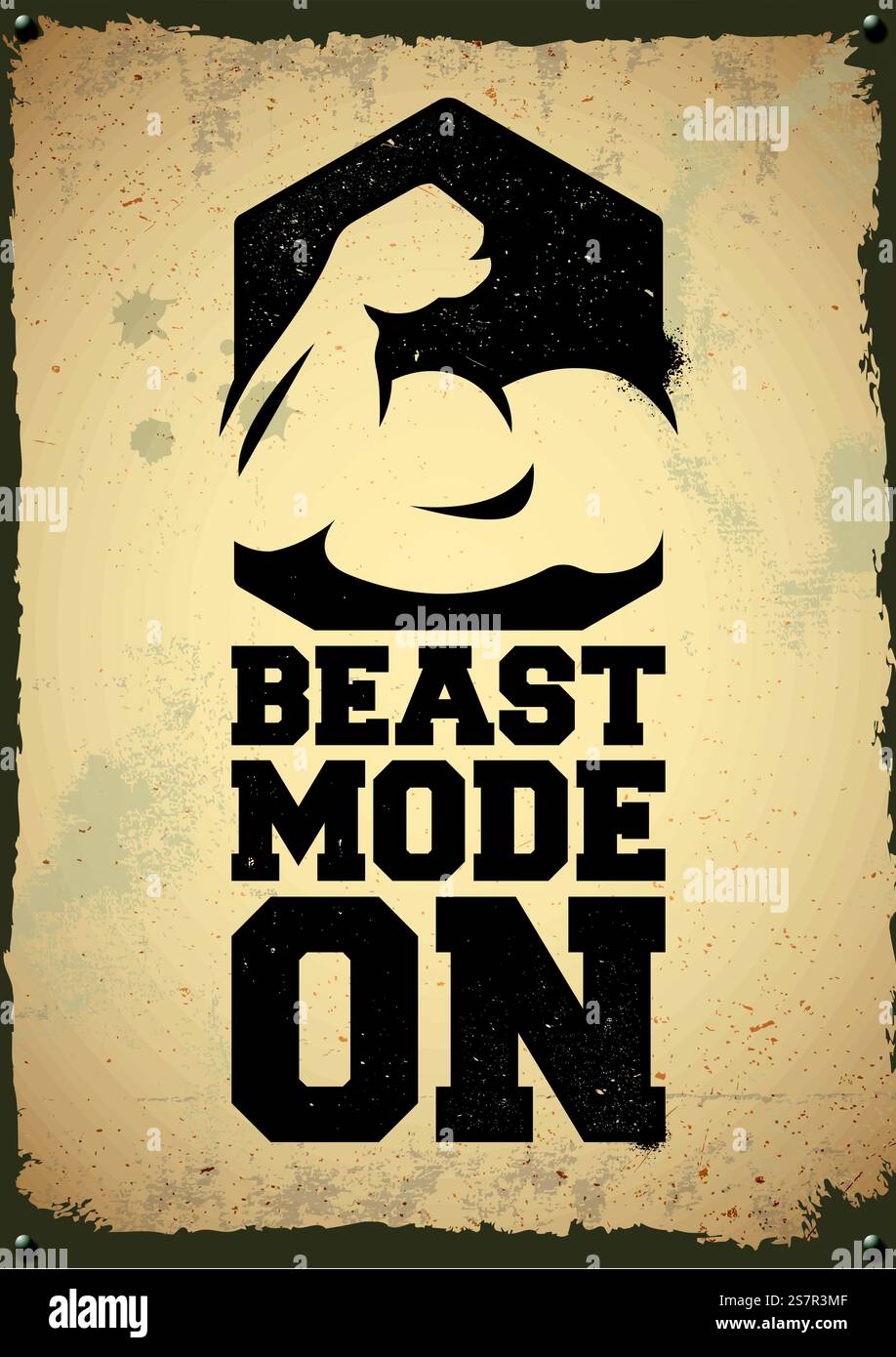 Beast Mode On. Gym quote motivation poster, banner Stock Vector Image & Art - Alamy