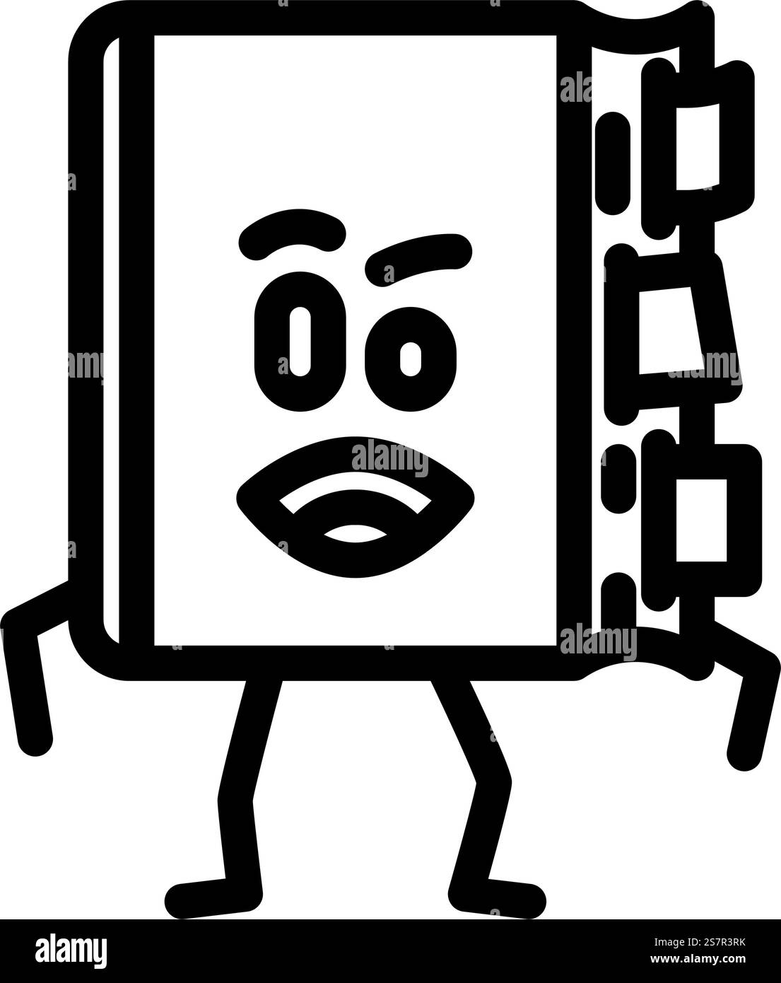 flat happy book character line icon vector. flat happy book character ...