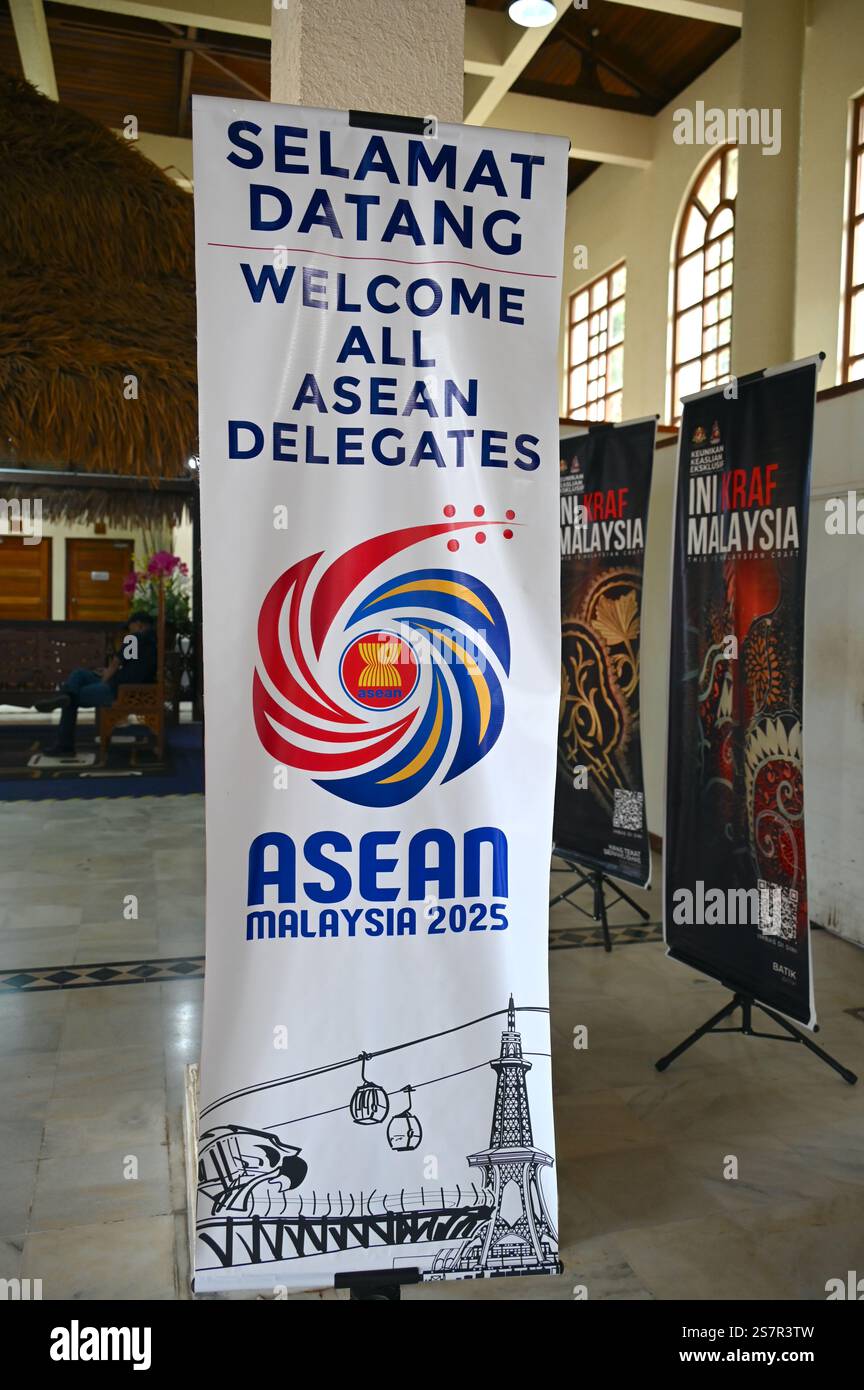 The ASEAN Foreign Ministers’ meeting banner in Langkawi 2025 Stock ...