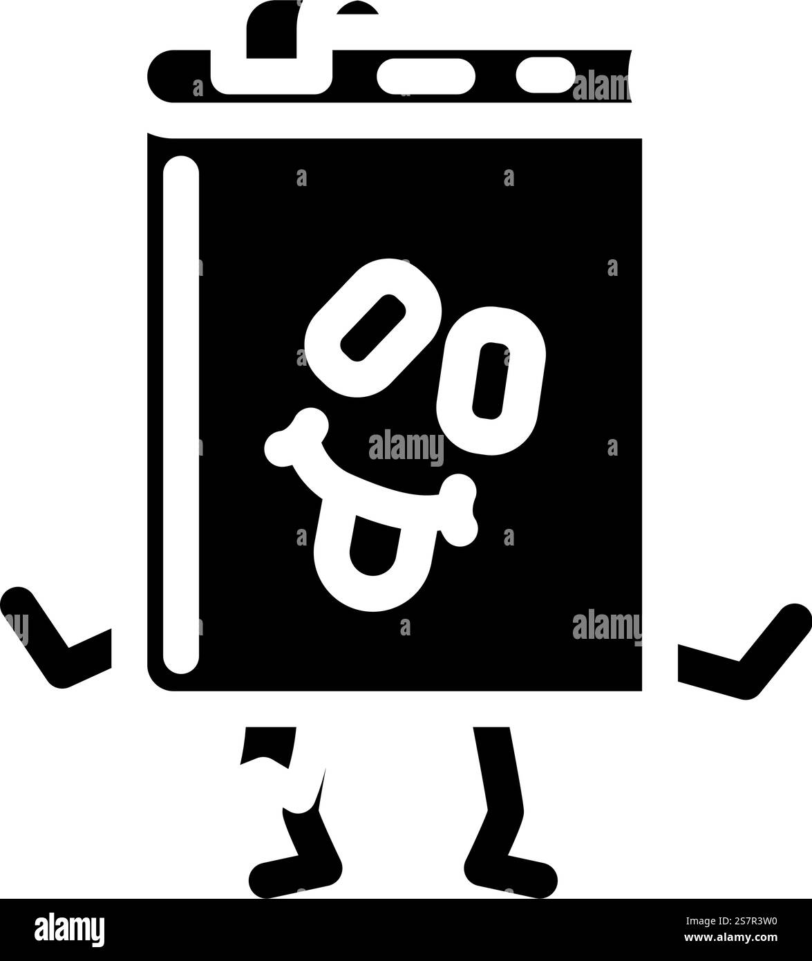 smart book character glyph icon vector. smart book character sign ...
