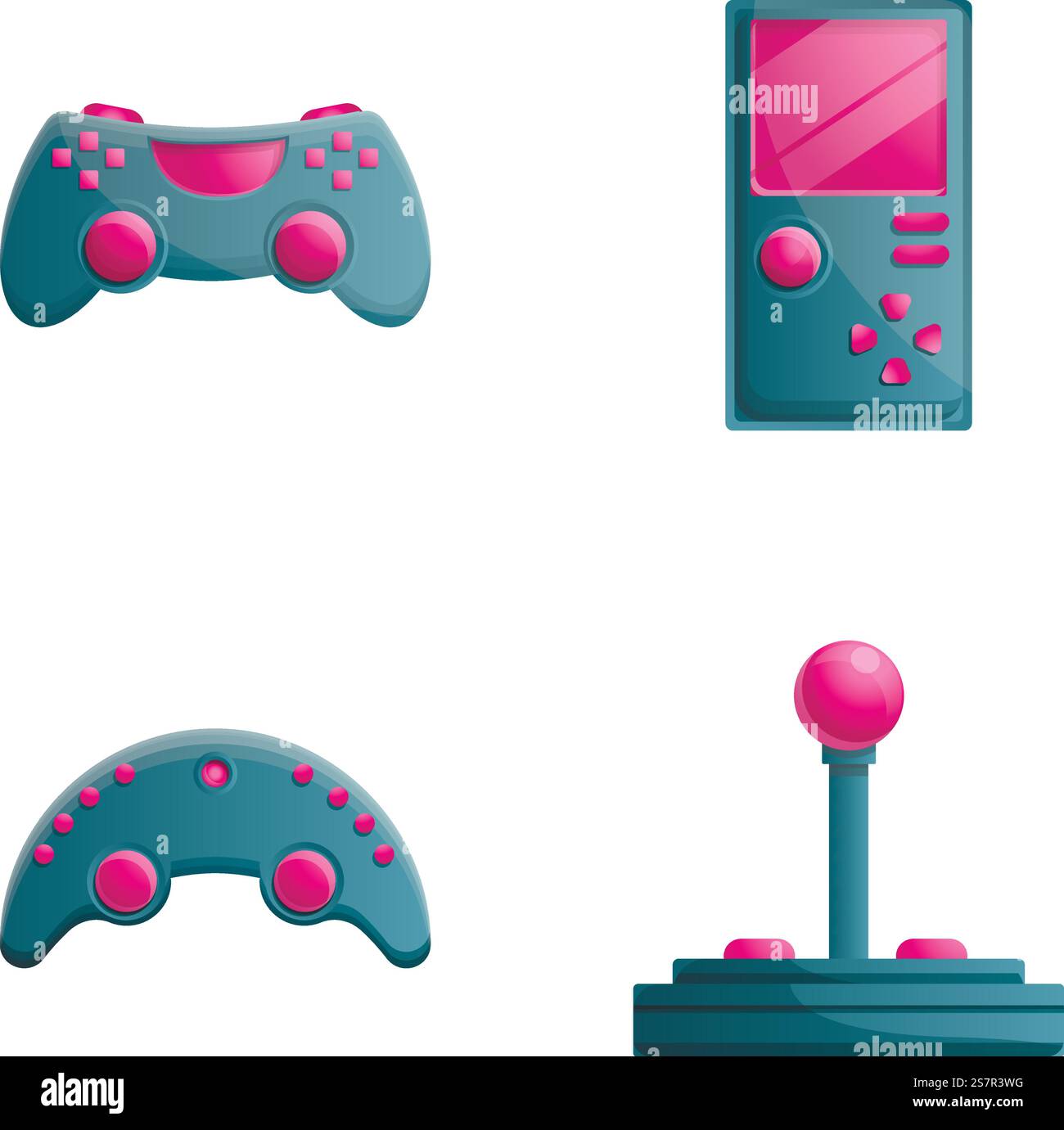 Gaming icons set cartoon vector. Game console and accessory. Modern ...