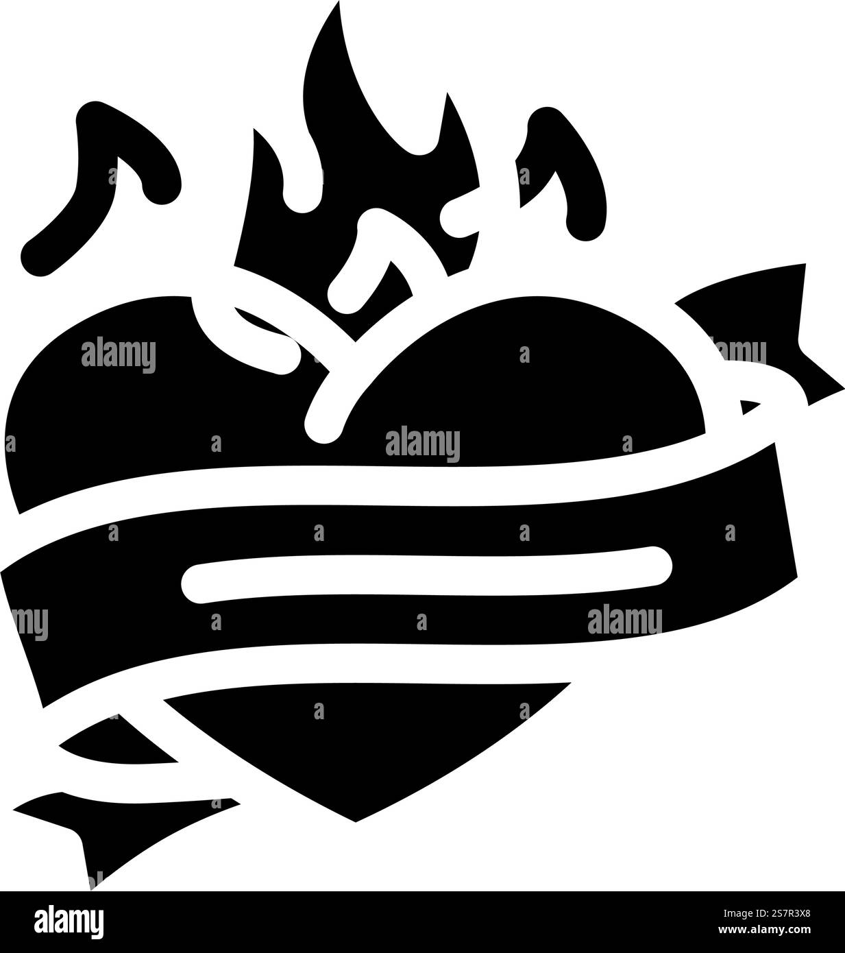 heart art tattoo vintage glyph icon vector. heart art tattoo vintage ...