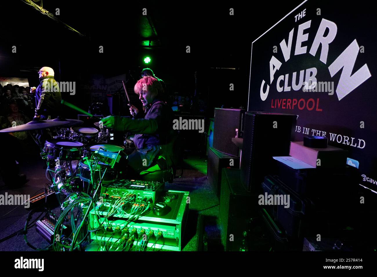 Zak Starkey, son of Sir Ringo Star, performing on drums with his band ...