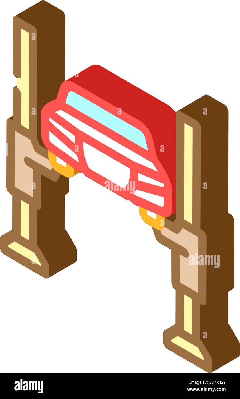 car lift mechanic isometric icon vector. car lift mechanic sign ...