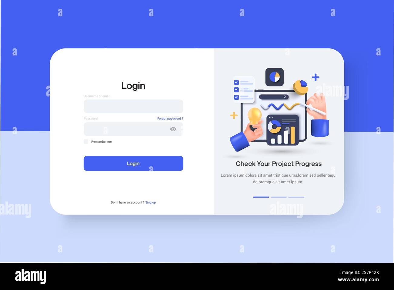 3d Web Data Analysis Illustrations Account Login And Password Form