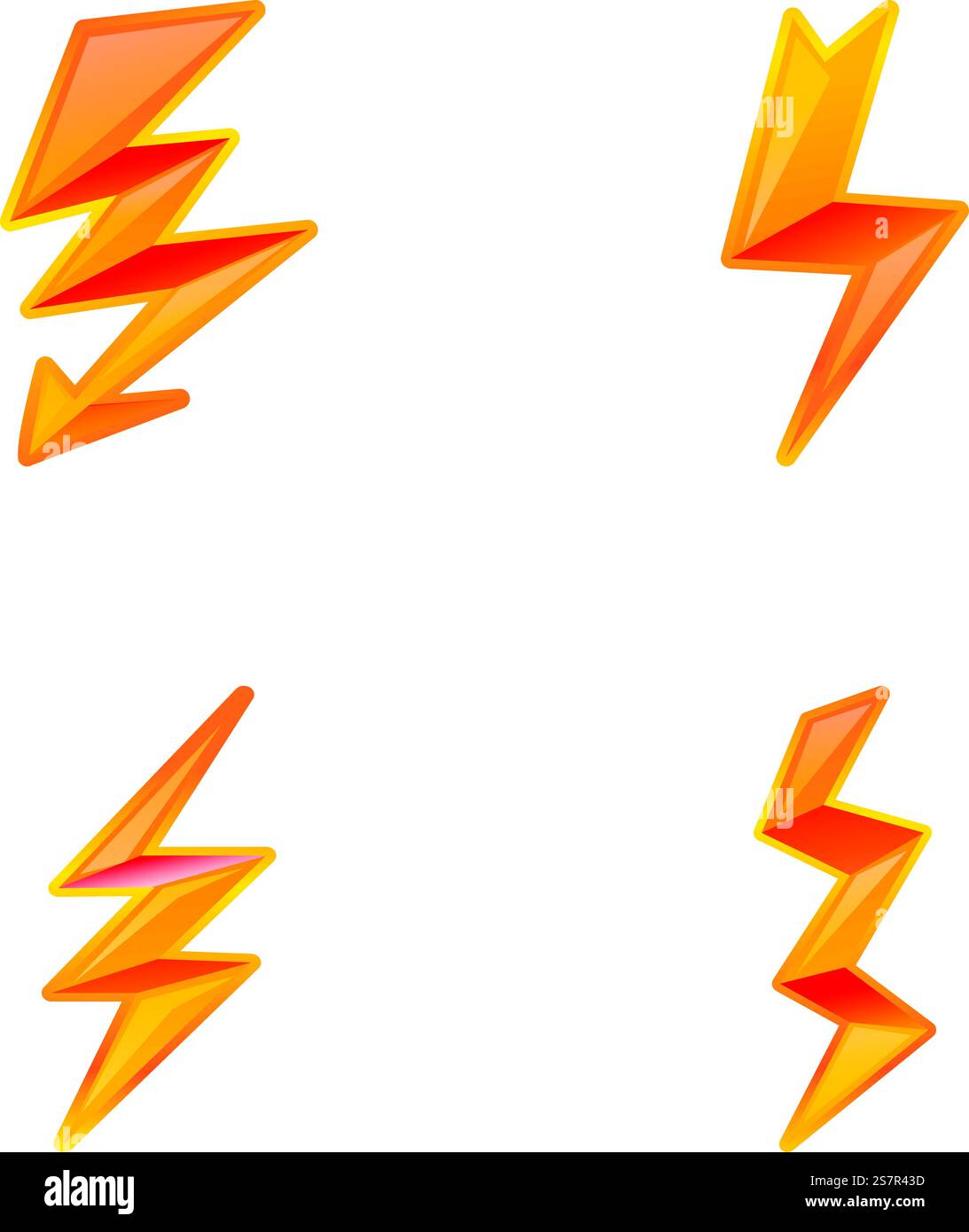 Lightning sign icons set cartoon vector. Natural phenomenon. Bad ...
