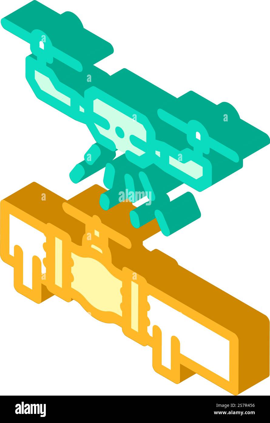 power line inspection drone isometric icon vector. power line ...