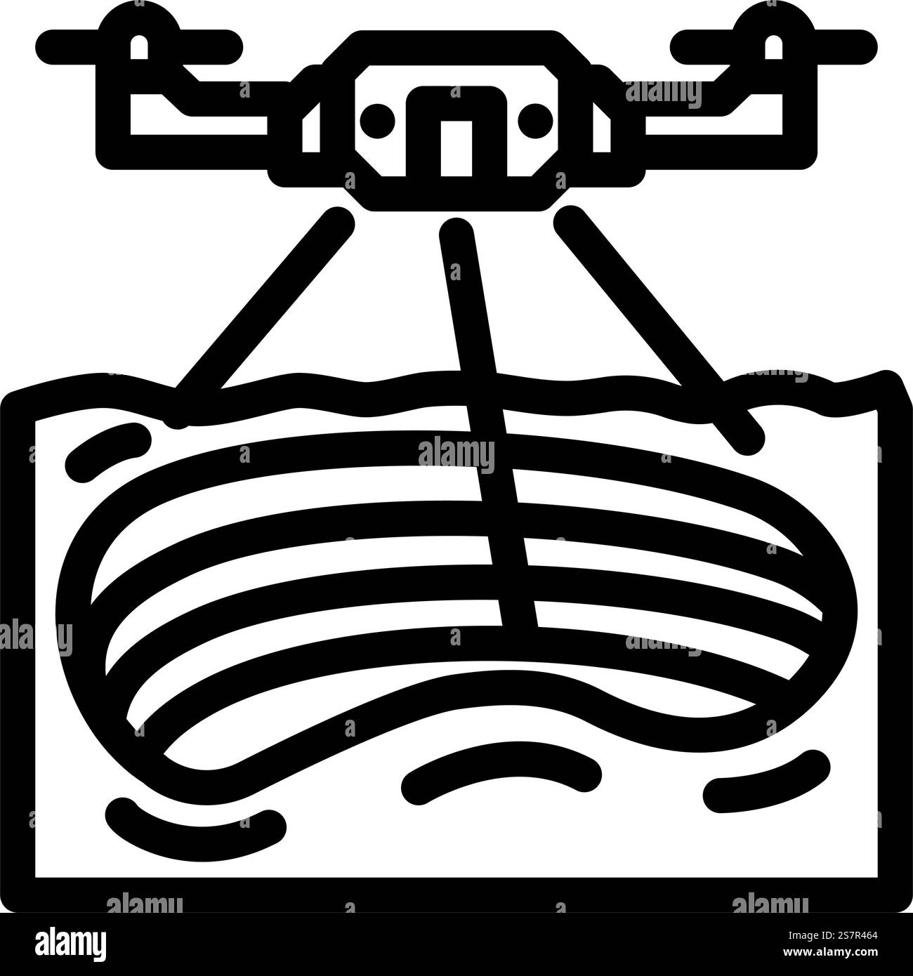 mining operations drone line icon vector. mining operations drone sign ...