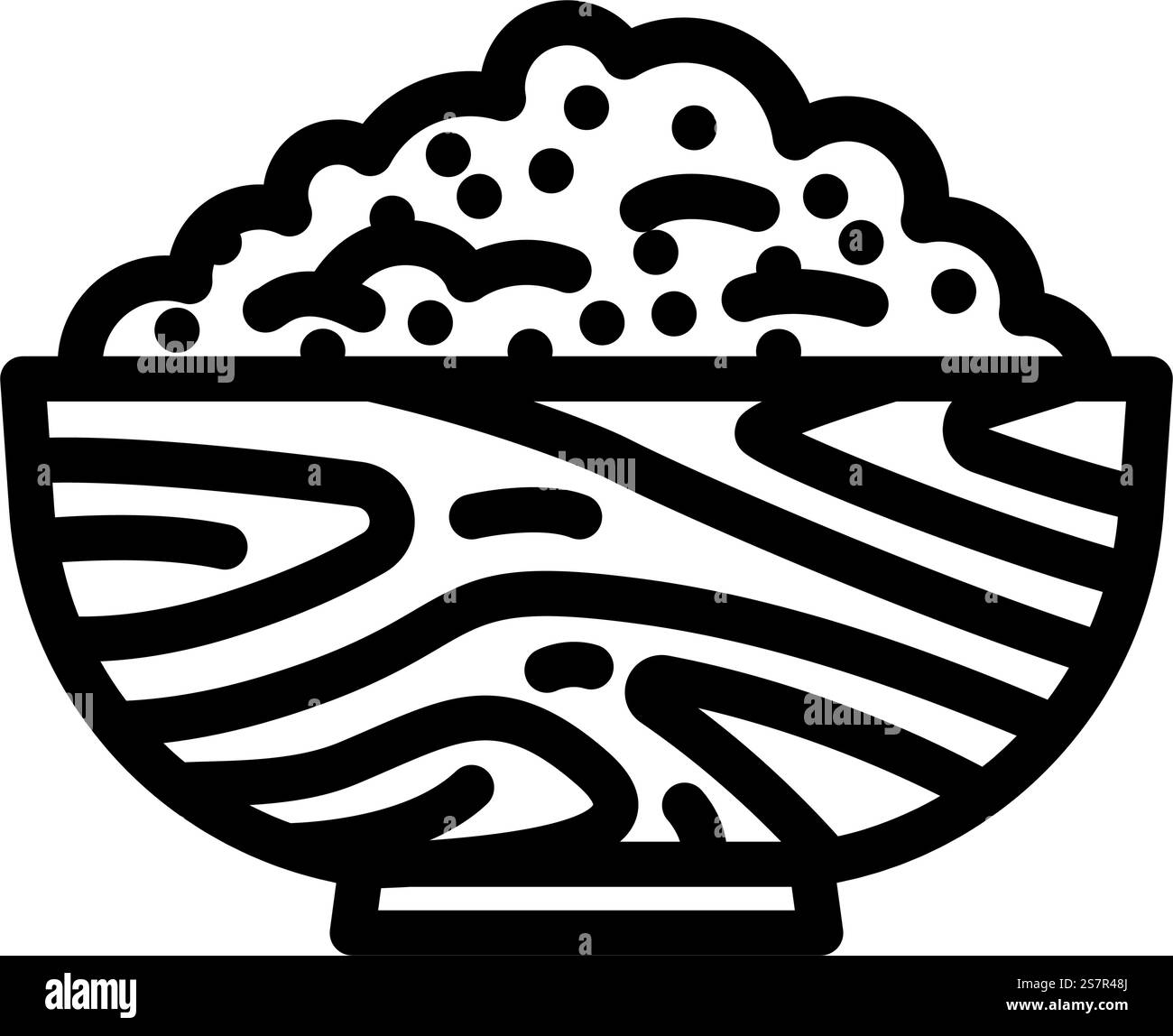 bowl barley grain line icon vector. bowl barley grain sign. isolated ...