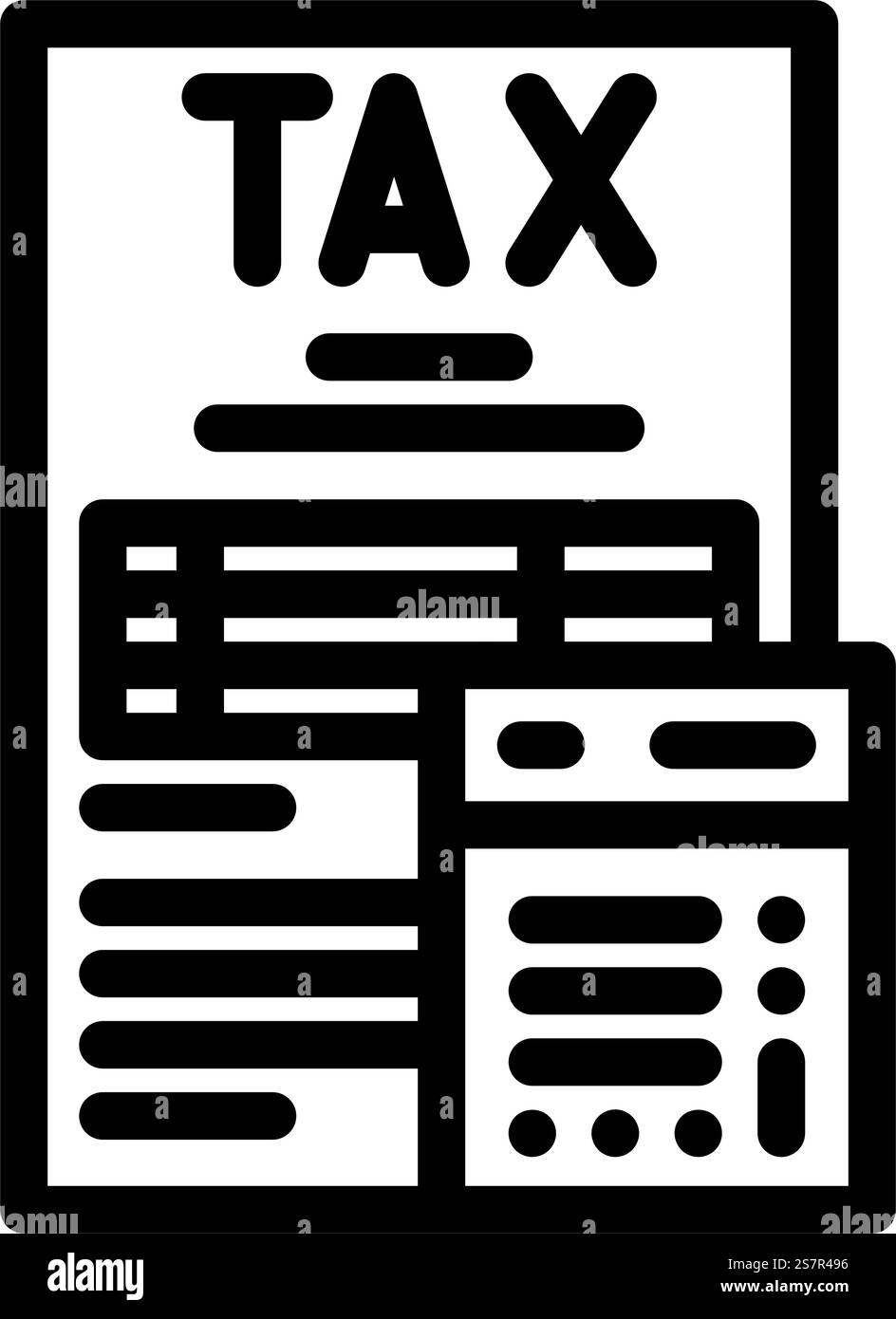 tax calculation line icon vector. tax calculation sign. isolated ...