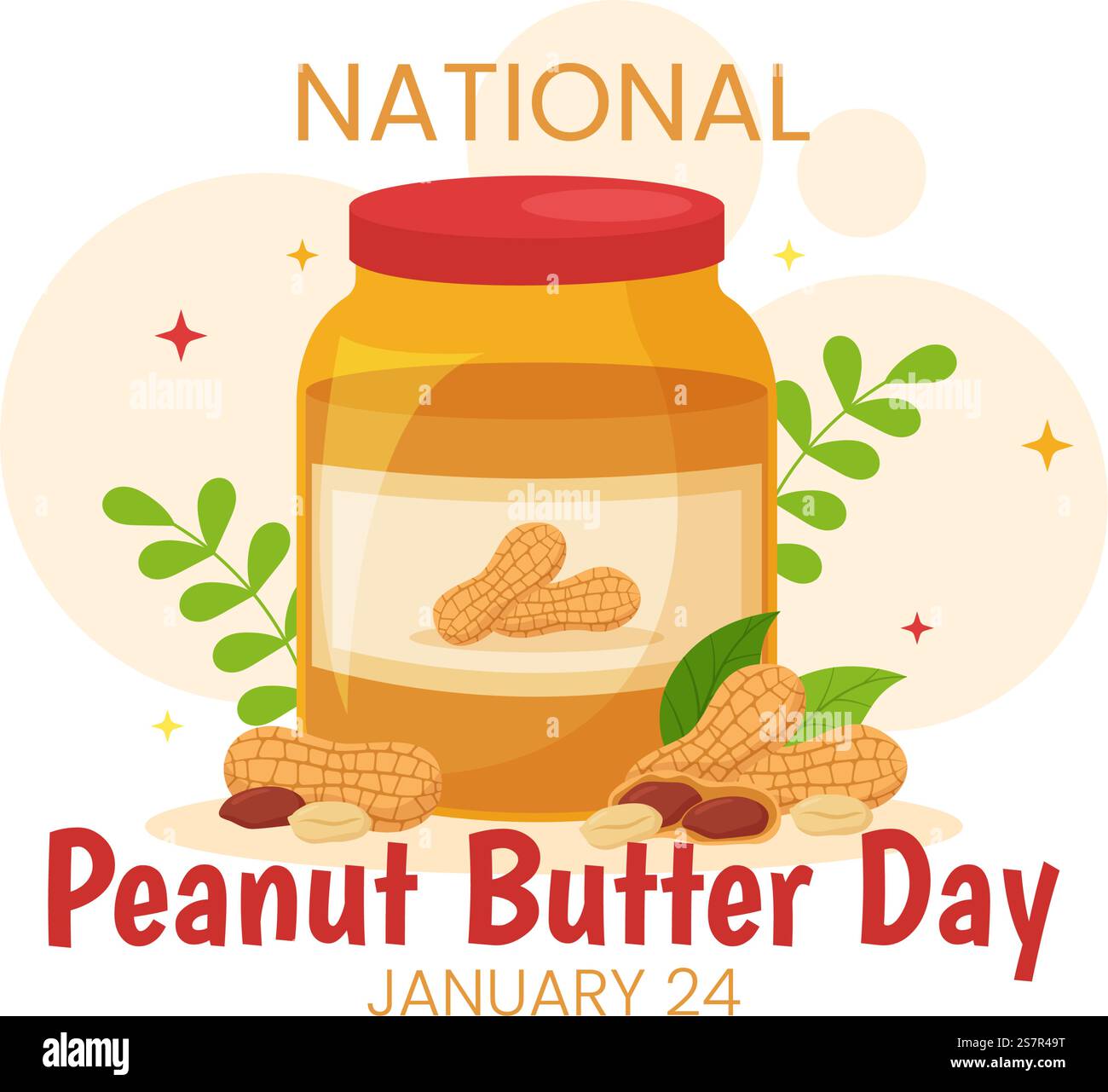 National Peanut Butter Day Vector Illustration on 24 January with Jar ...