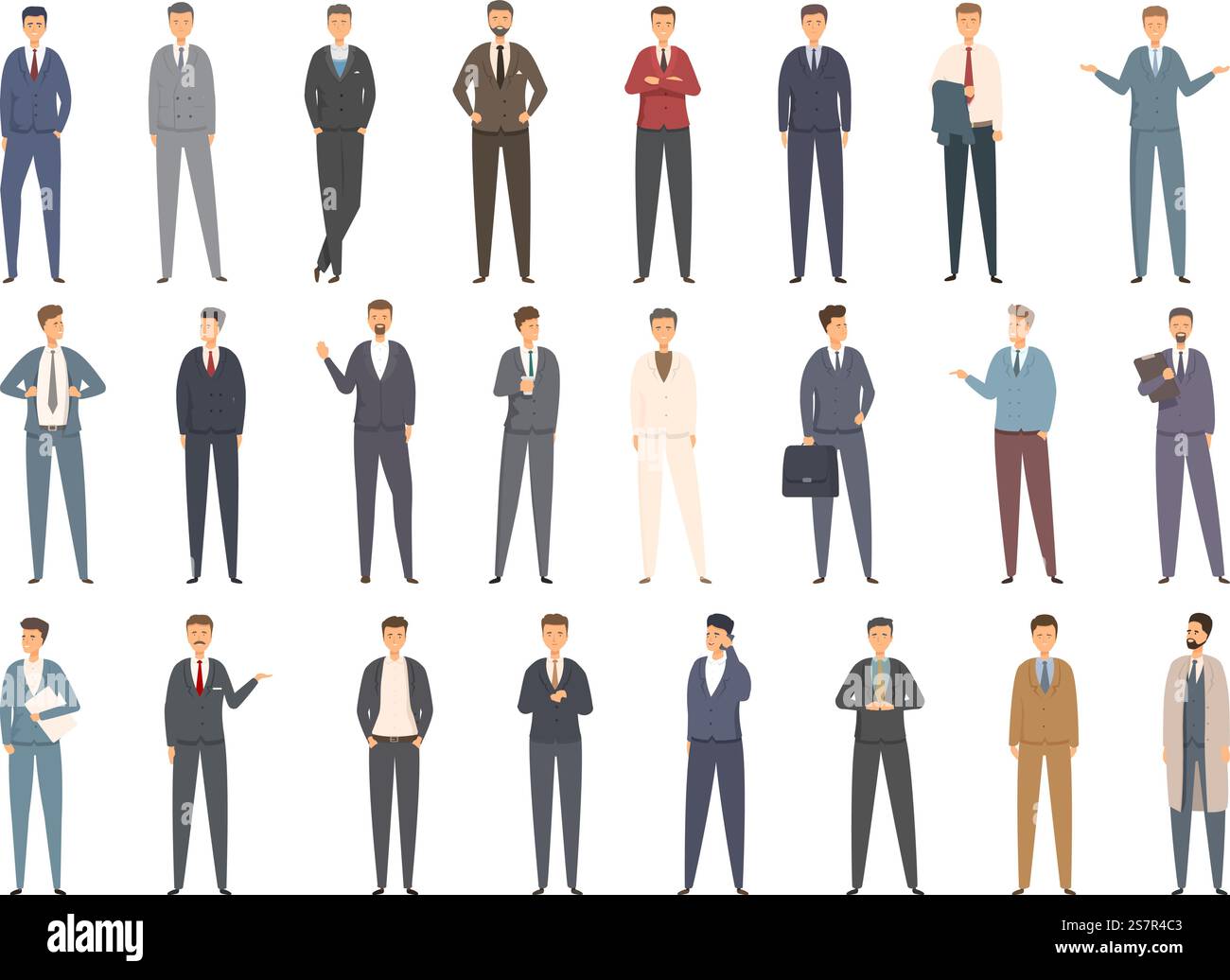 Suit icons set cartoon vector. Formal tie office. People groom. Suit ...