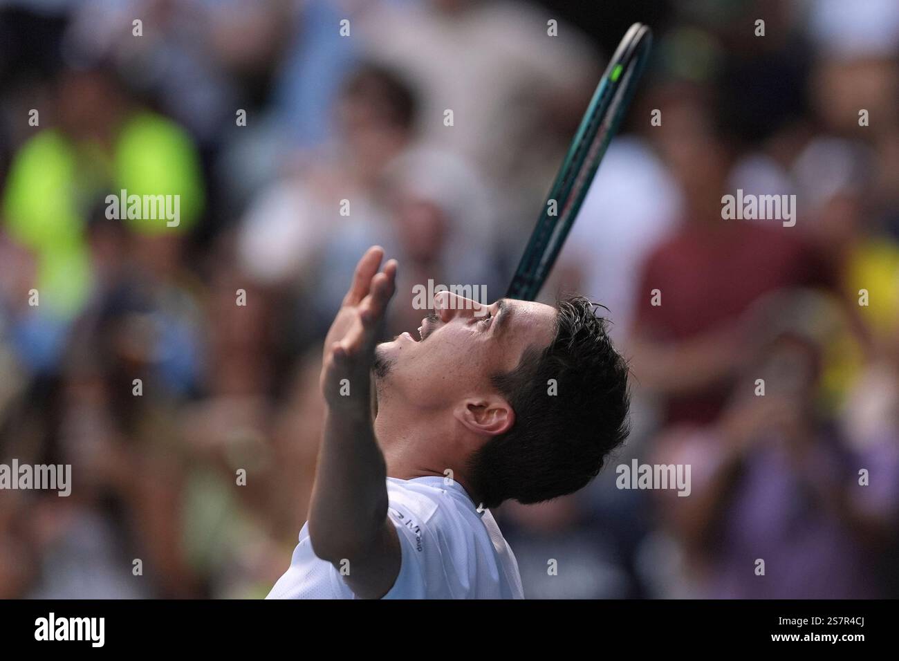 Lorenzo Sonego of Italy celebrates after defeating Learner Tien of the ...