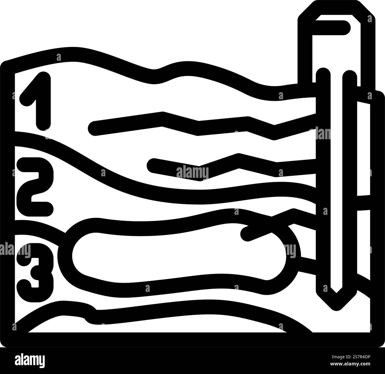 mining site plan line icon vector. mining site plan sign. isolated ...