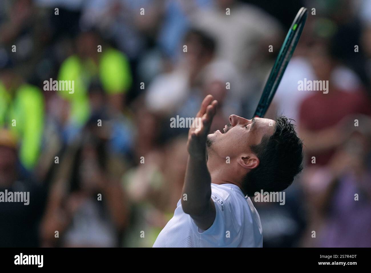 Lorenzo Sonego of Italy celebrates after defeating Learner Tien of the ...