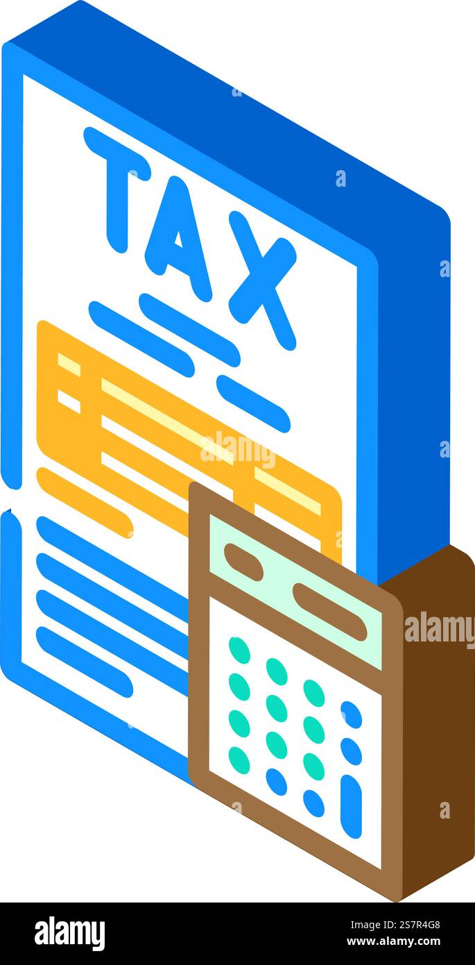 tax calculation isometric icon vector. tax calculation sign. isolated ...