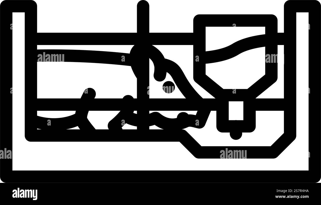 pigsty farm animal line icon vector. pigsty farm animal sign. isolated ...