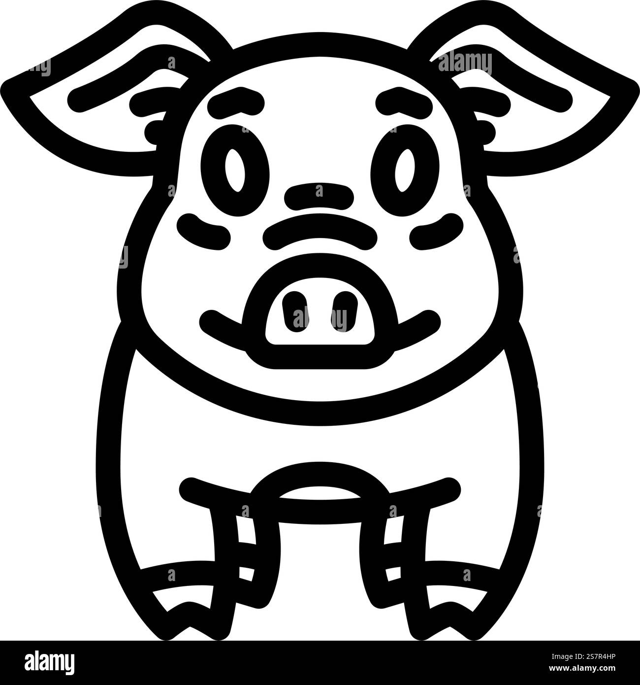 cute piglet pig farm line icon vector. cute piglet pig farm sign ...