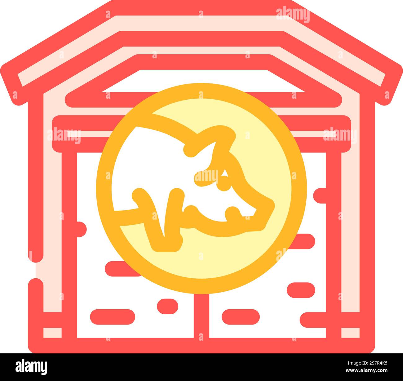 pig farm color icon vector. pig farm sign. isolated symbol illustration ...