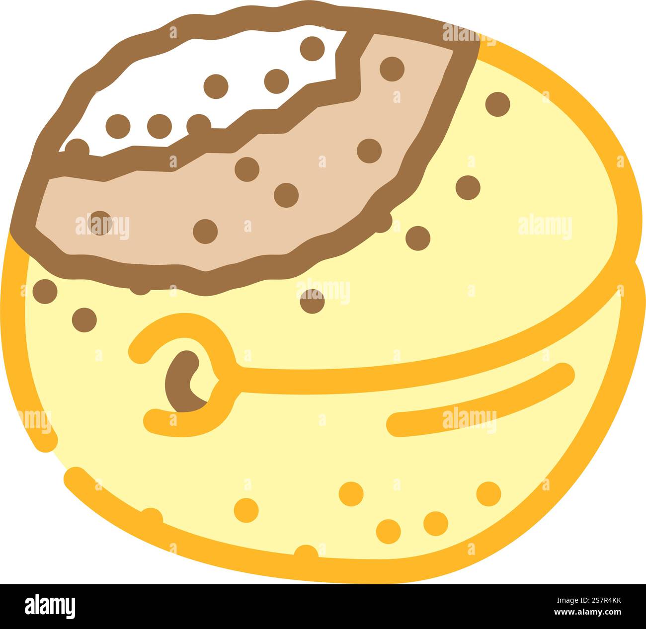 peach rotten food color icon vector. peach rotten food sign. isolated ...