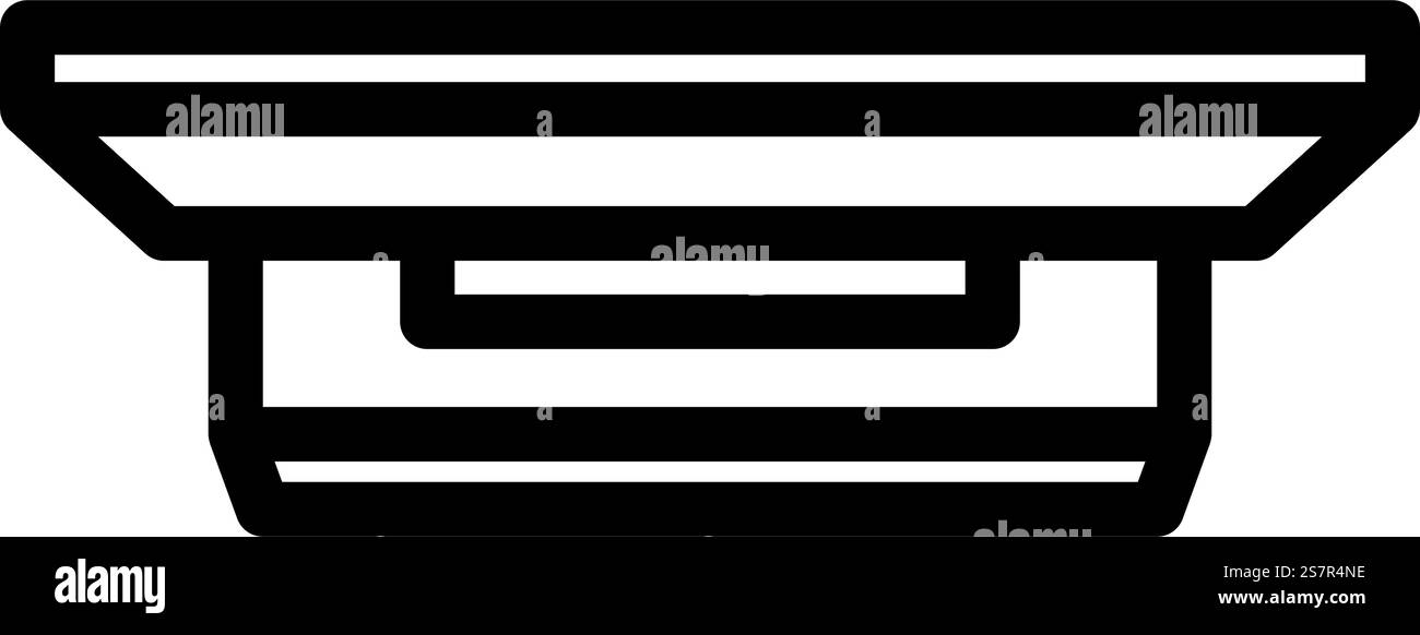 plasma tv pedestal top view line icon vector. plasma tv pedestal top ...