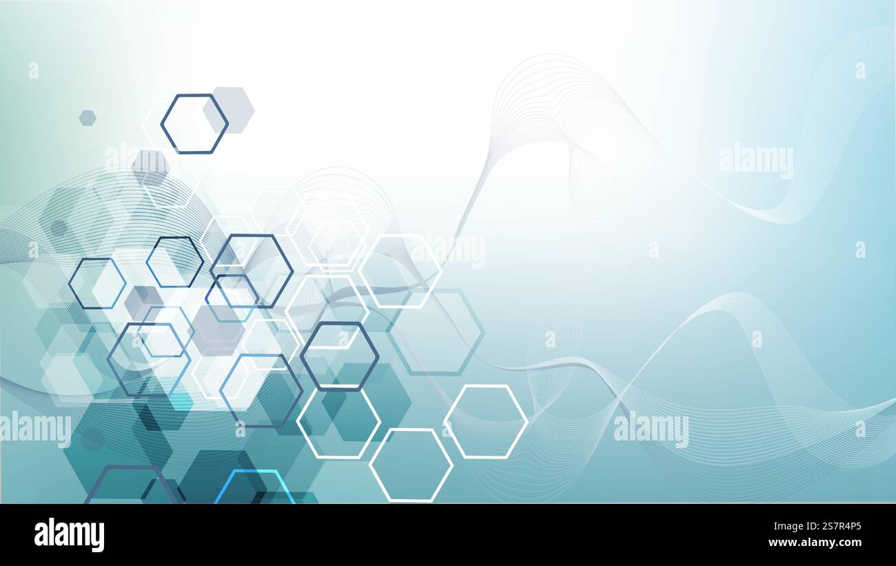 Modern health care abstract background with lines, dots and hexagons ...