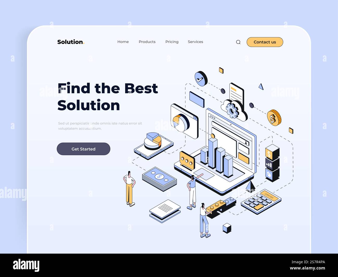 Modern Isometric design concept of Solution for website and mobile ...