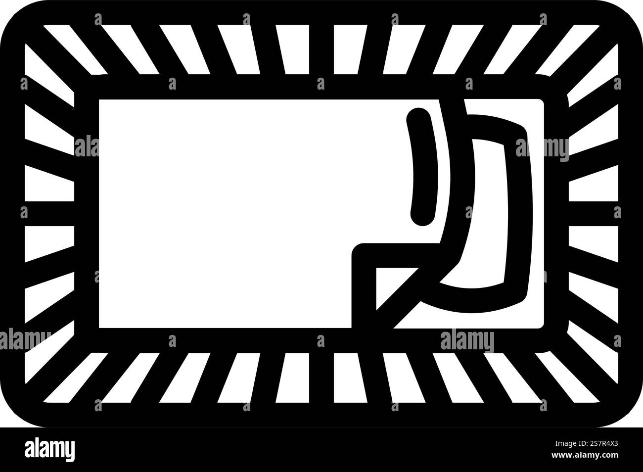 children bed top view line icon vector. children bed top view sign ...