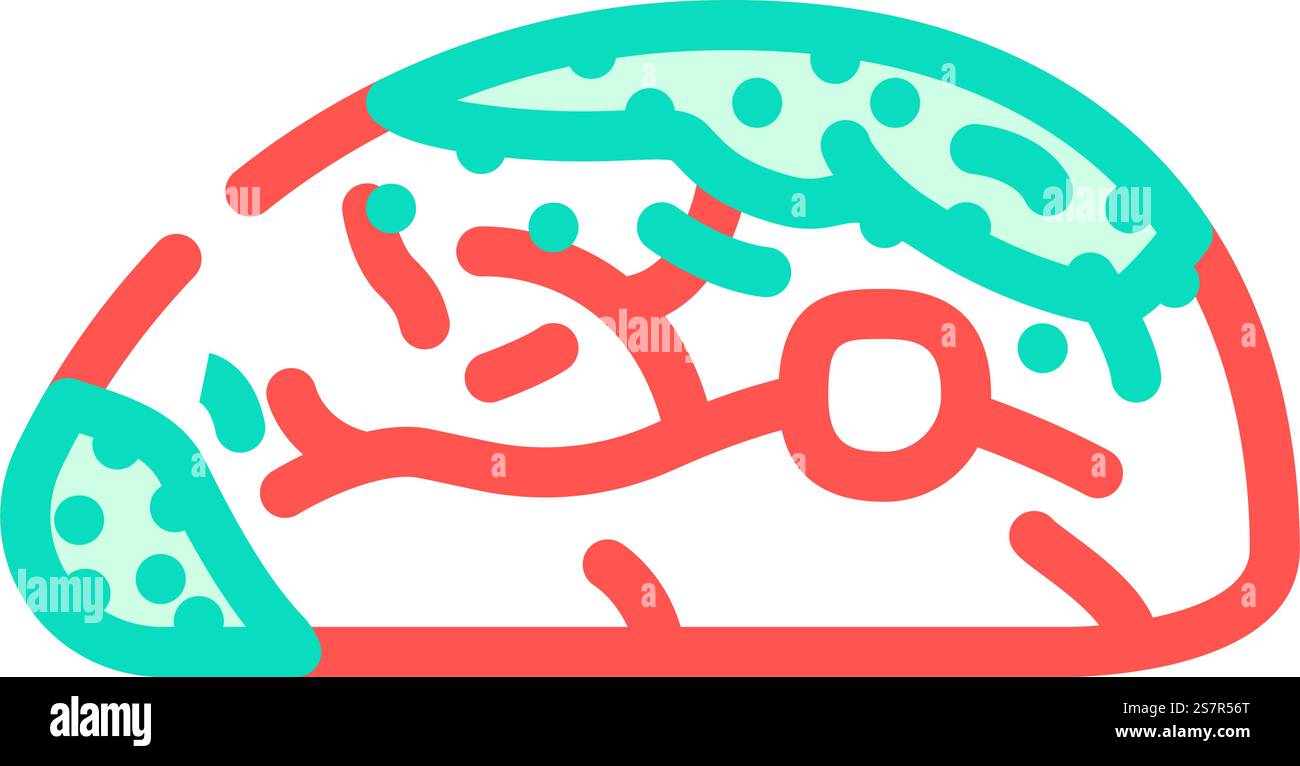 meat rotten food color icon vector. meat rotten food sign. isolated ...