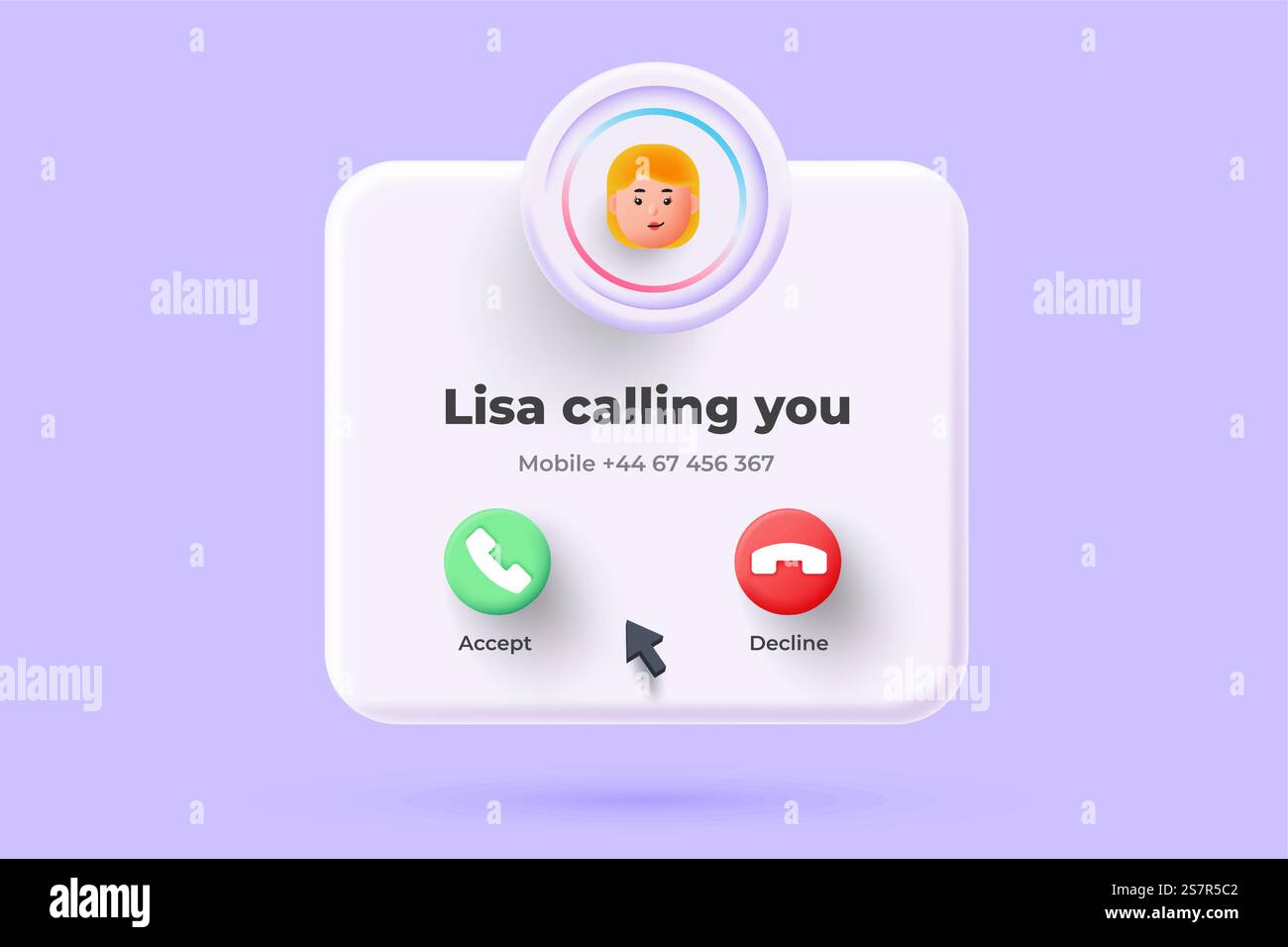 Online video call interface window 3D Illustration, Video call Concept ...