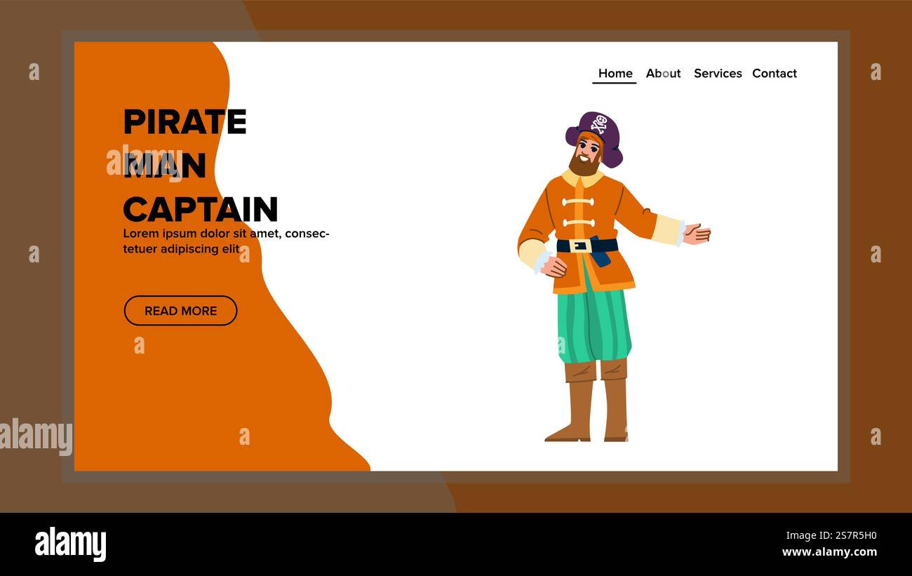 hat pirate man captain vector. character sailor, costume sea, sword ...